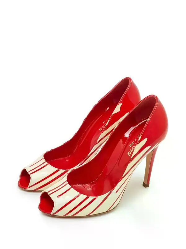 SERGIO ROSSI Drip-paint Peep-toe Pumps