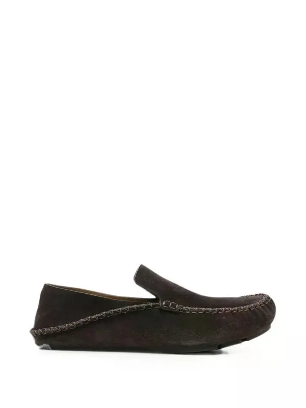 Loewe Suede Loafers With Whipstitch Trim