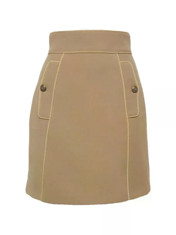 Dolce & Gabbana Beige Gold-tone Rope Trim Mini Skirt