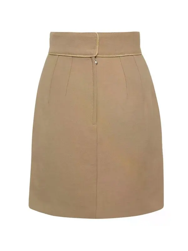 Dolce & Gabbana Beige Gold-tone Rope Trim Mini Skirt