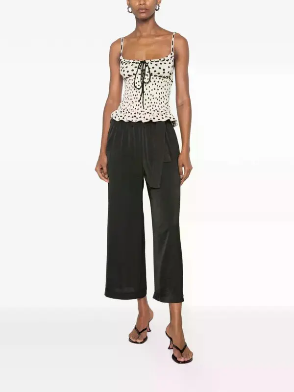 MOUTAKI Satin Finish Belted Trousers