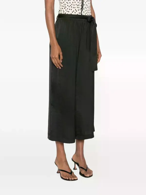 MOUTAKI Satin Finish Belted Trousers