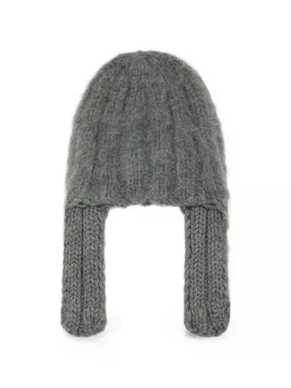 MAISON MARGIELA Ribbed Beanie Hat - Grey