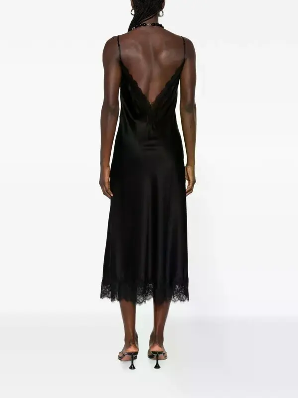 MANSPHIL V-neck Lace-trim Midi Dress