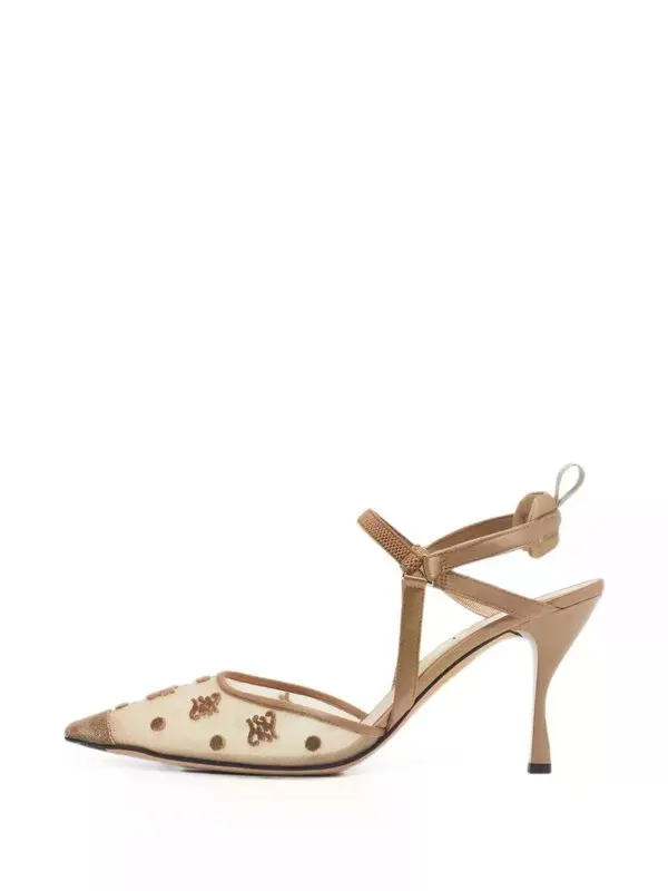 Fendi Colibri Slingback Heeled Pumps - Neutrals