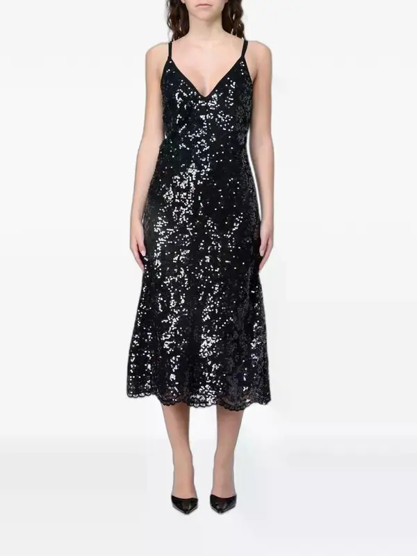 TWINSET Sequin Embellished Midi Dress