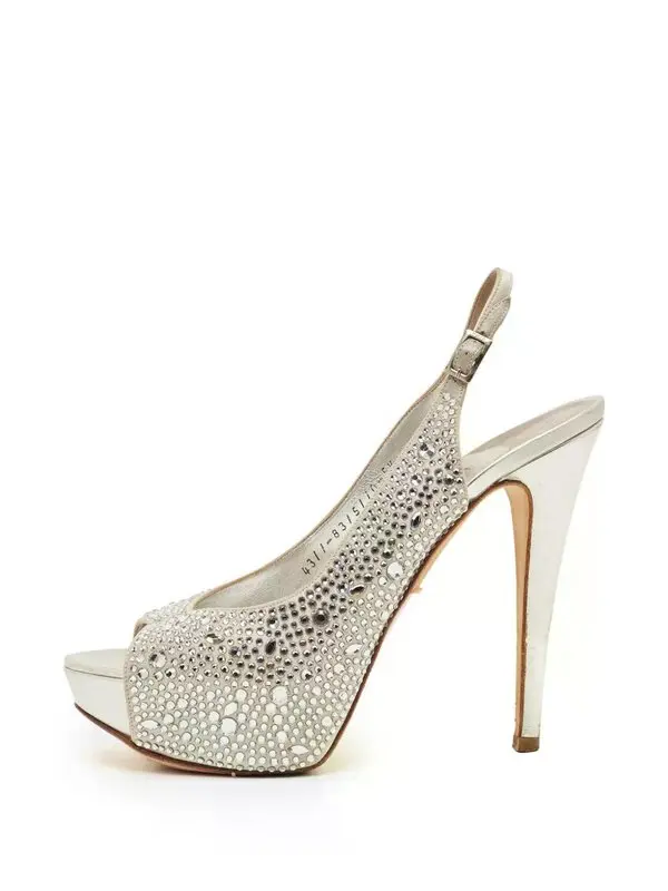 GINA Crystal-embellished Slingback Sandals