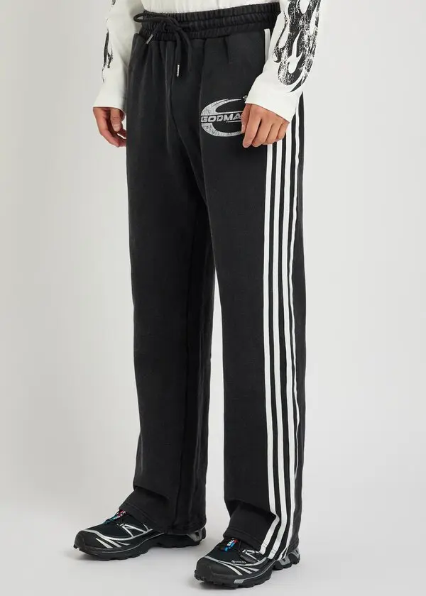 GODMADE Imperial Logo Striped Cotton Sweatpants