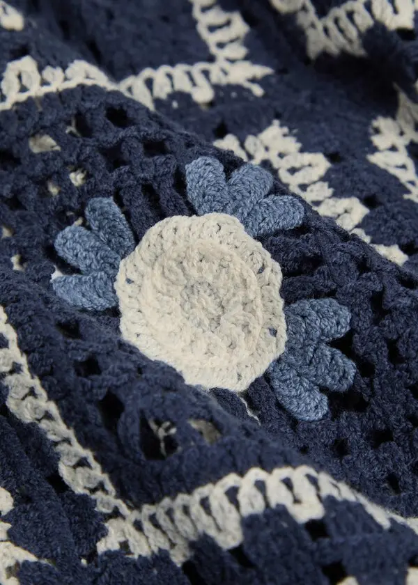 CHE Tejer Patchwork Crot Open-knit Shirt