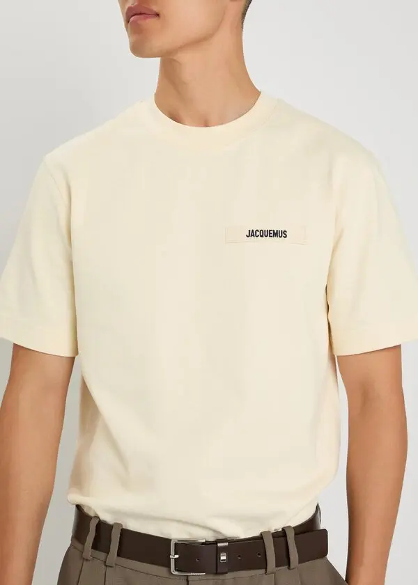 Jacquemus Le T-shirt Logo-embroidered Cotton T-shirt - Beige