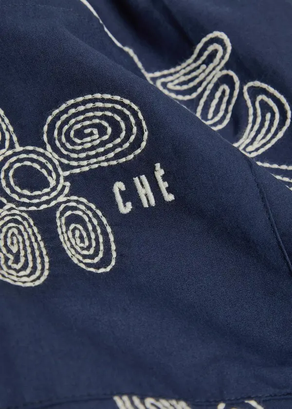 CHE Flores Floral-embroidered Cotton Shorts