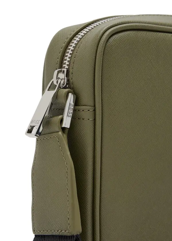 BOSS Northon Logo Saffiano Leather Cross-body Bag