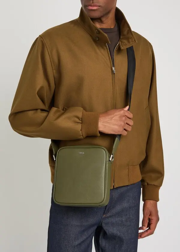 BOSS Northon Logo Saffiano Leather Cross-body Bag