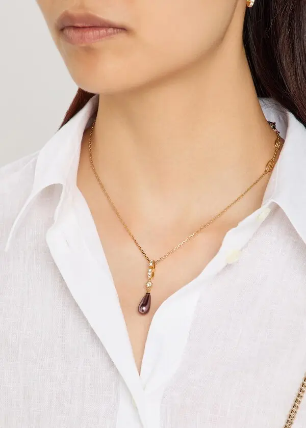 Valentino Garavani Vlogo Crystal-embellished Necklace