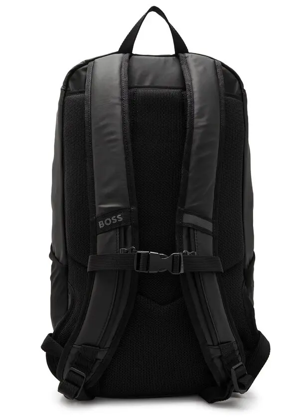 BOSS Stenson Logo Coated Faux Leather Backpack