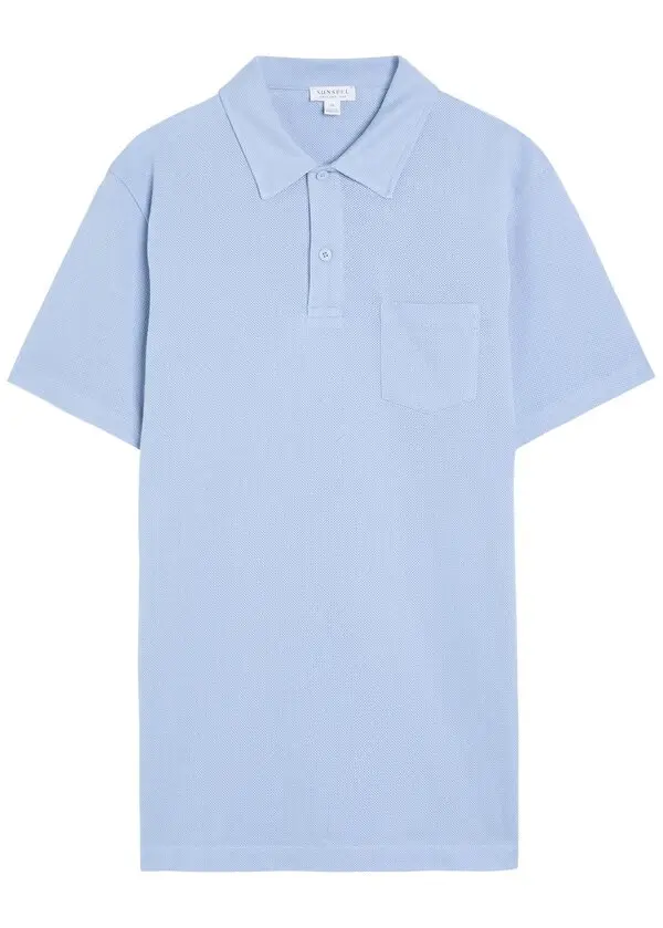 Sunspel Cotton-mesh Polo Shirt
