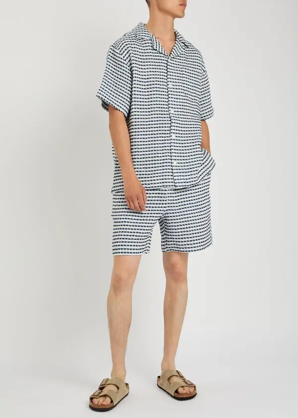 CHE Textured Patterned Linen Shirt