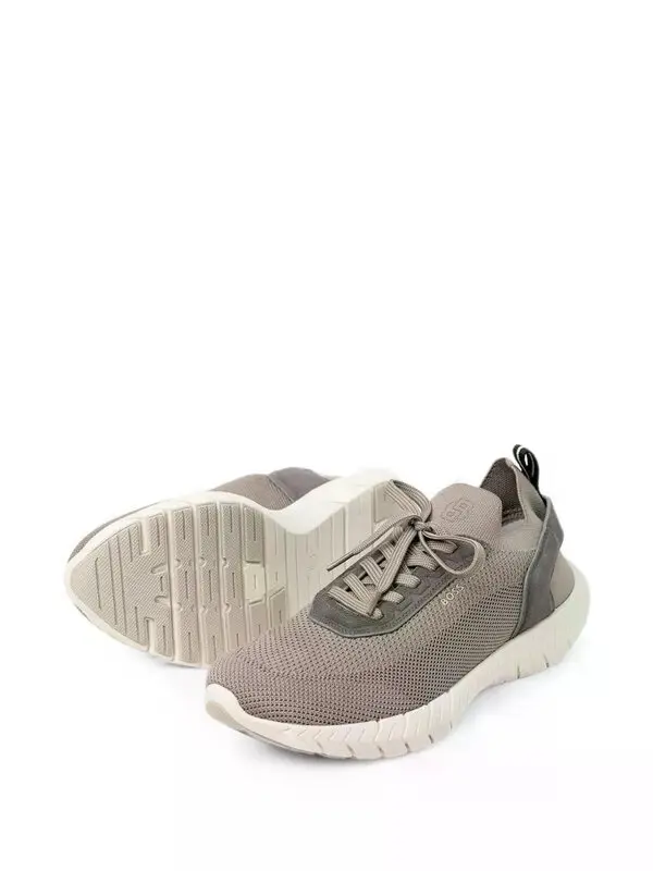 BOSS Mesh Knit Panelled Sneakers - Grey