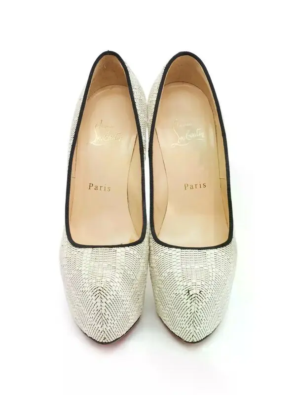 CHRISTIAN LOUBOUTIN Daffodile Raffia Platform Pumps