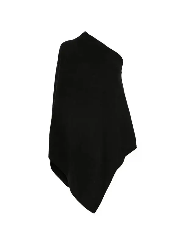 SERGIO MORETTI FIRENZE One-shoulder Poncho - Black