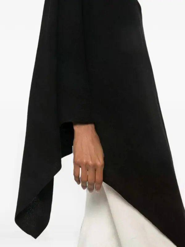 SERGIO MORETTI FIRENZE One-shoulder Poncho - Black