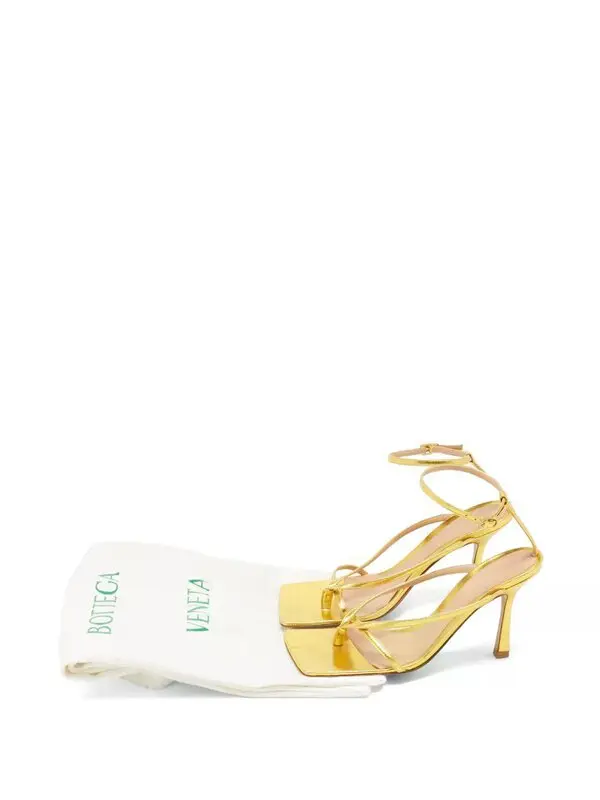 Bottega Veneta Tone Leather High Stiletto Heel Ankle Strap Sandals