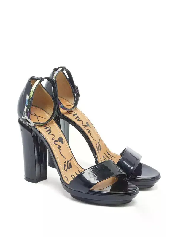 LANVIN Patent-leather Ankle-strap Platform Block Heel Sandals