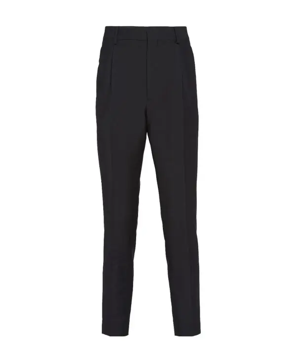 Prada Mid-rise Tailored Cropped Trousers - Black