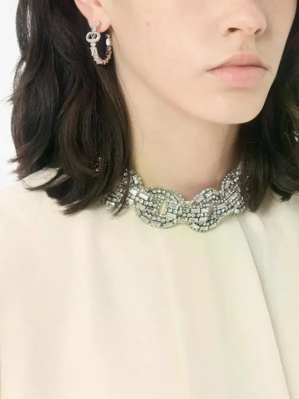 Valentino Garavani Crystal Vlogo Signature Earrings - Silver