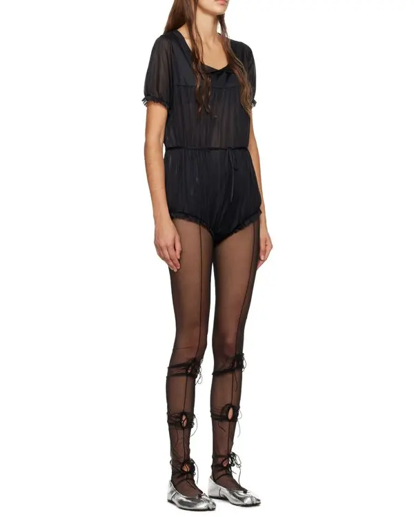 MAISON MARGIELA Four-stitch Short-sleeved Ruched Bodysuit