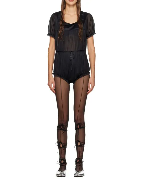MAISON MARGIELA Four-stitch Short-sleeved Ruched Bodysuit