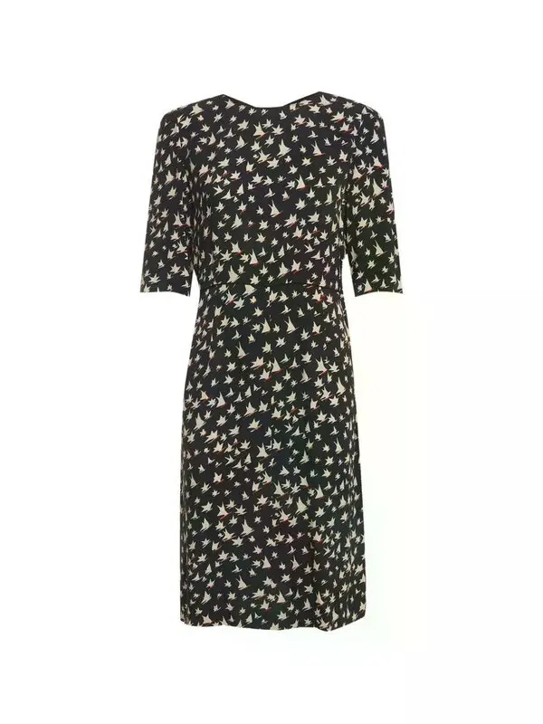 Marni Navy Abstract Print Midi Dress