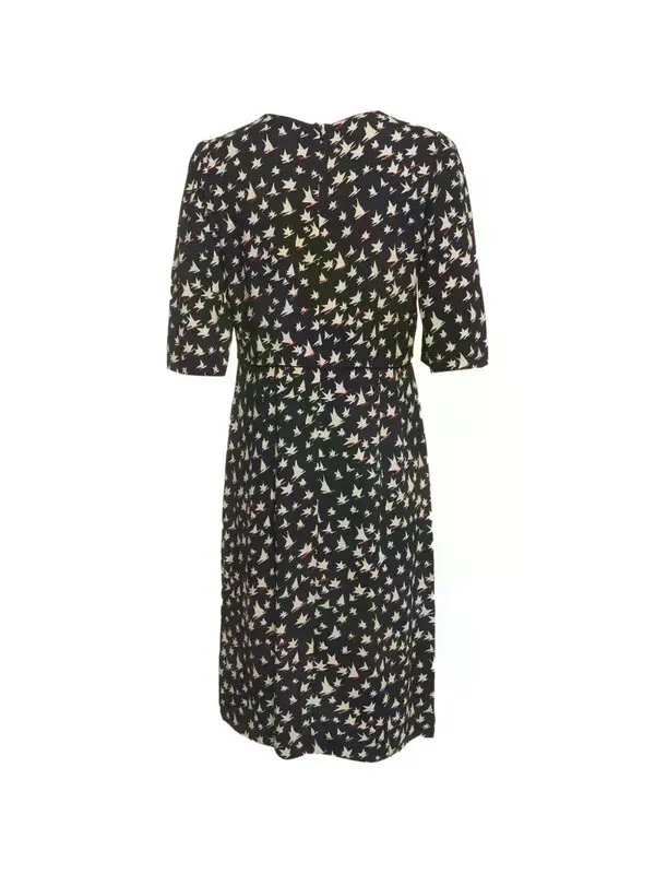 Marni Navy Abstract Print Midi Dress