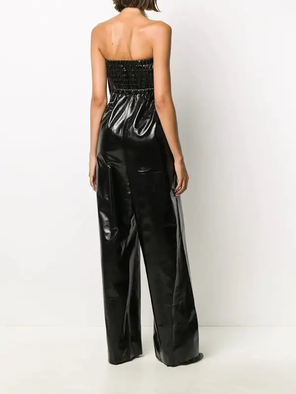 Bottega Veneta Wide-leg Leather Jumpsuit