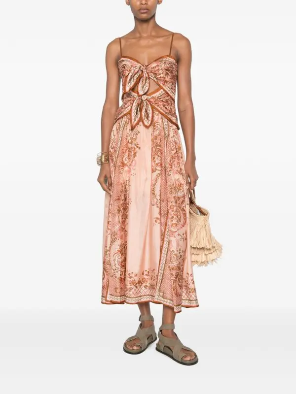 Zimmermann Aster Printed Silk Long Dress - Multicolor