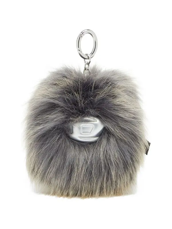 DIESEL® Faux Fur Charm With Oval D Logo Plaque - Multicolor