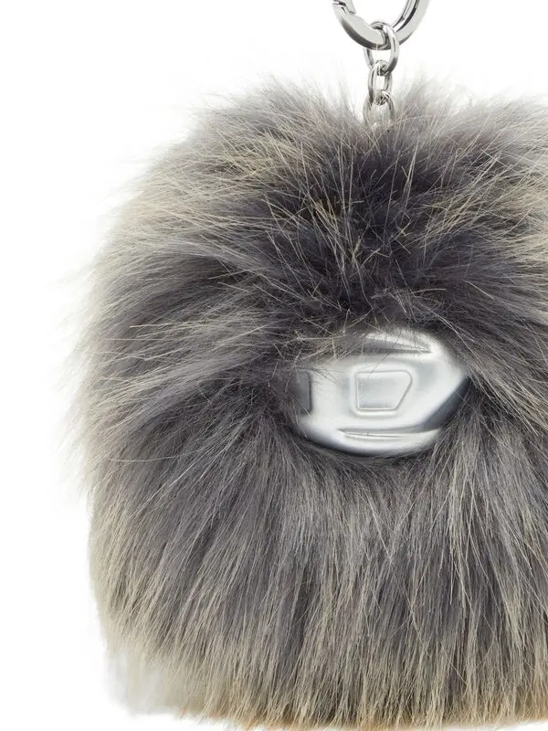 DIESEL® Faux Fur Charm With Oval D Logo Plaque - Multicolor