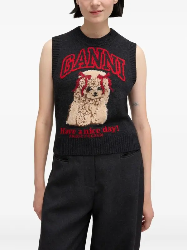GANNI Knitted Vest - Multicolor