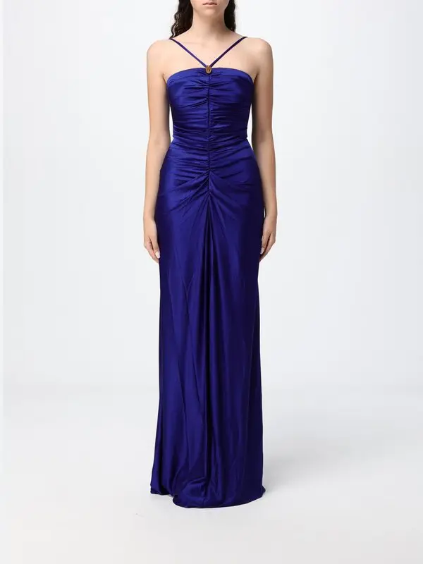 Max Mara Ruched Evening Gown - Blue
