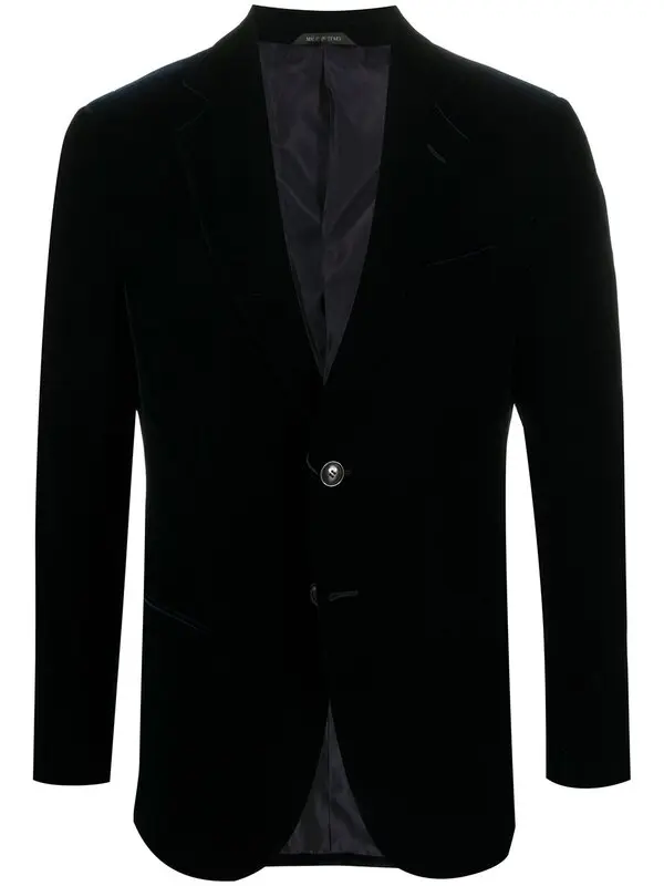 Giorgio Armani Velvet Single-breasted Blazer Jacket - Multicolor