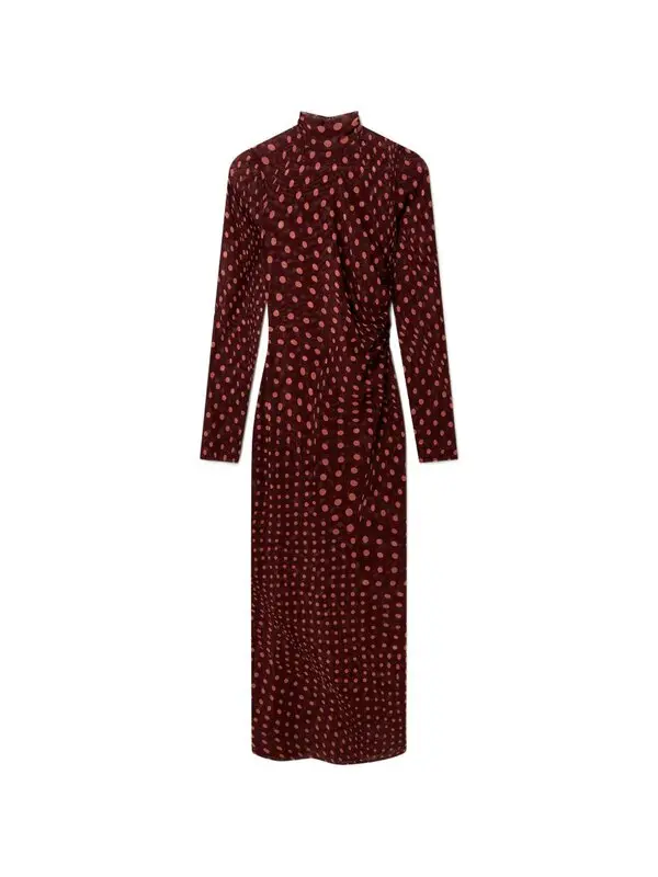 Stella McCartney Polka Dot High Neck Long Sleeve Dress - Multicolor
