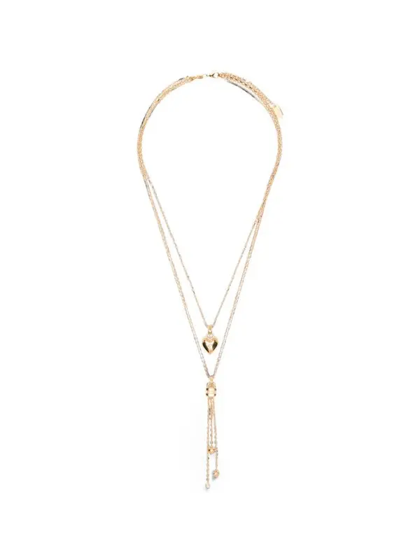 Chloé Gold-tone Heart Pendant Layered Necklace - Multicolor