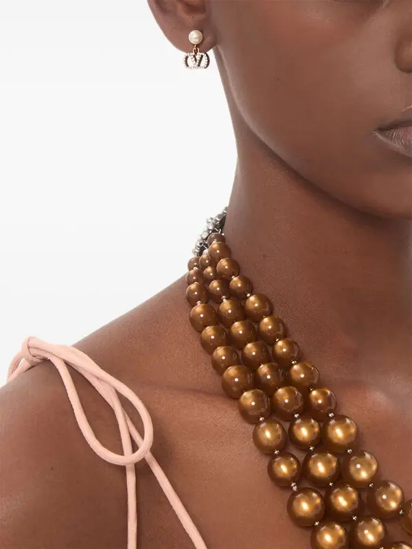 Valentino Garavani Vlogo Signature Pearl And Crystal Drop Earrings - Multicolor