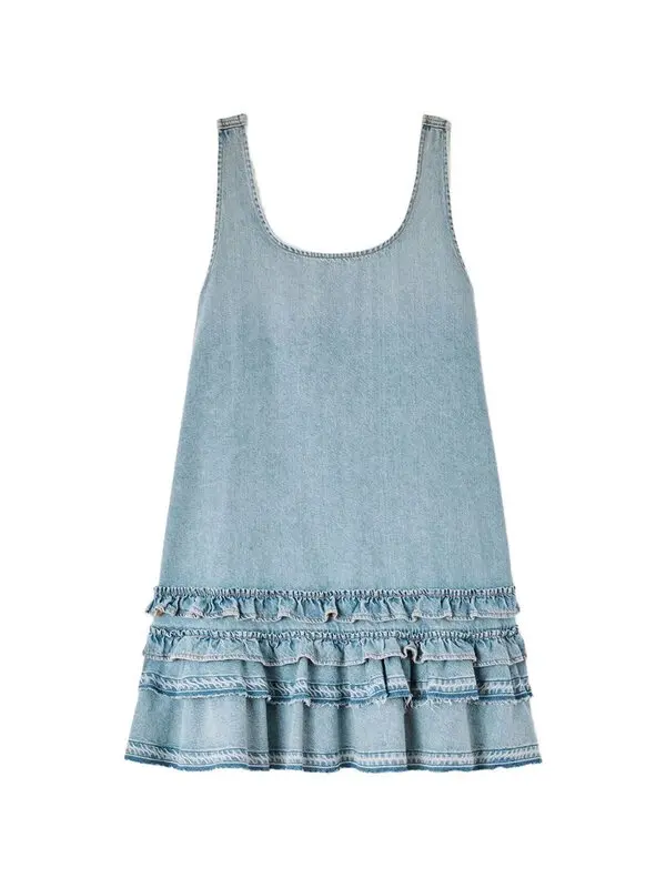 GANNI Organic Cotton Denim Mini Dress - Multicolor