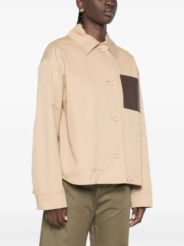 Loewe Beige Jacket With Leather Patch Detail - Multicolor