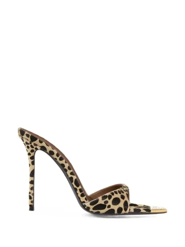 GIUSEPPE ZANOTTI Leopard Print High Heel Sandals With Embellished Toe - Multicolor