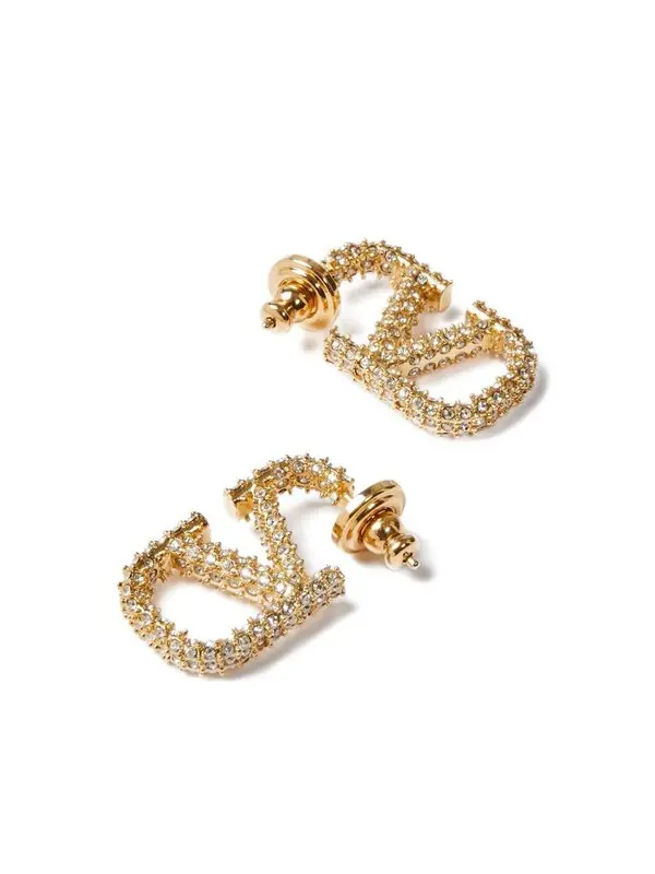 Valentino Garavani Vlogo Signature Crystal Stud Earrings - Multicolor