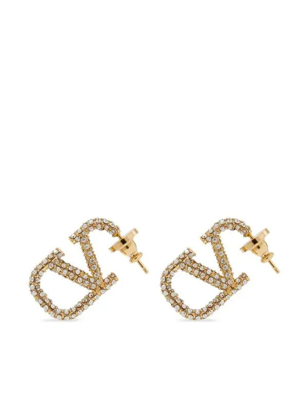 Valentino Garavani Vlogo Signature Crystal Stud Earrings - Multicolor