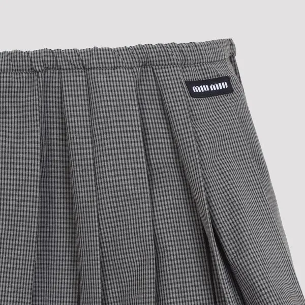 Miu Miu Plissé Check Mini Skirt