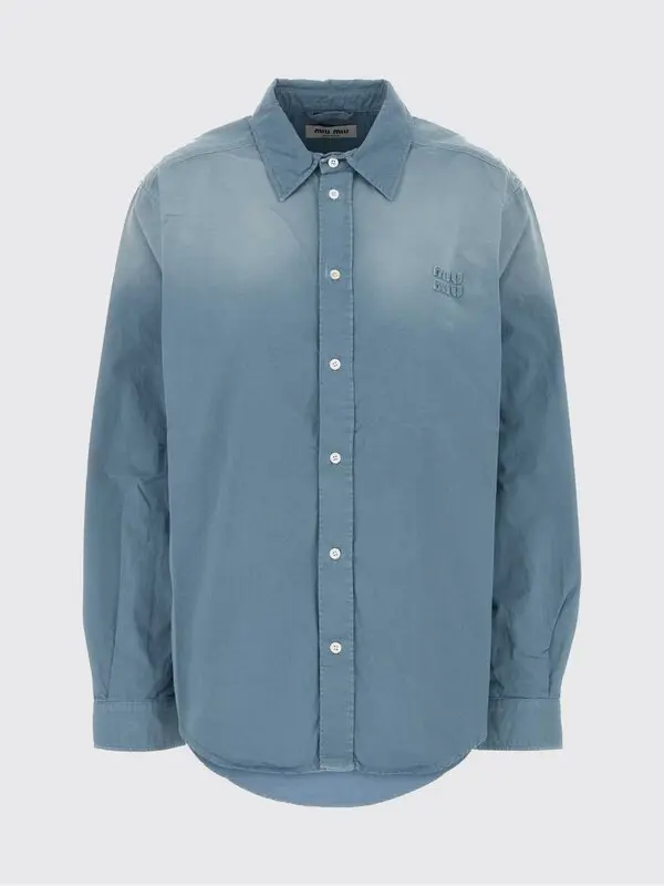 Miu Miu Checked Button-up Shirt - Blue